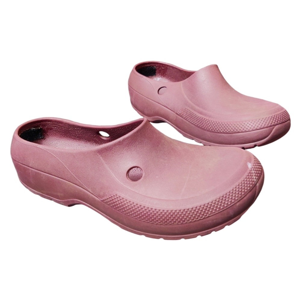 Rare Crocs Solid Two Hole Clogs Clay Brown Women's Si… - Gem